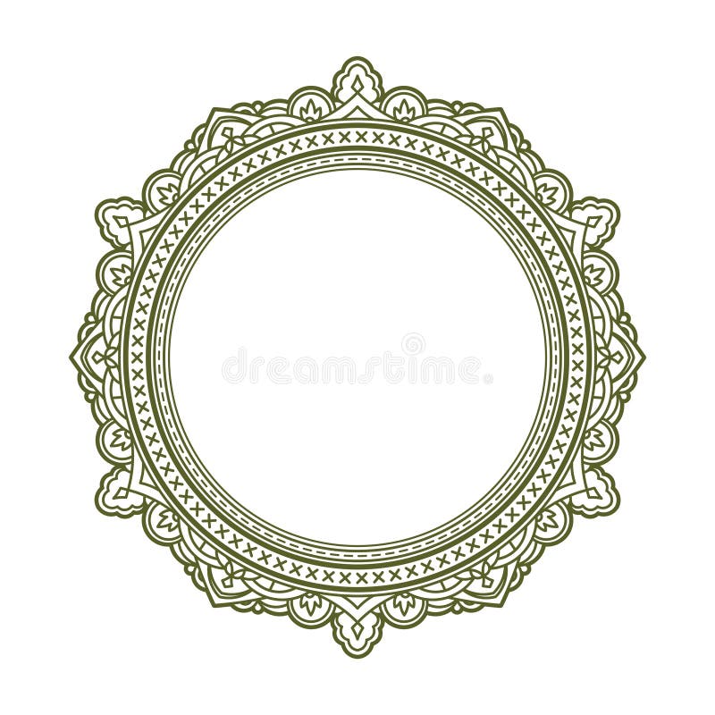 Vintage Style Decorative Round Frame. Vector Illustration. Stock Vector ...
