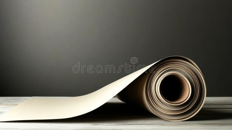 Vintage Style Document Roll with Textured Surface Positioned in a ...