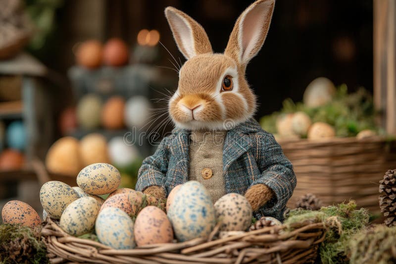 A Vintage Easter Postcard, Nostalgic and Festive, Design Theme Stock ...