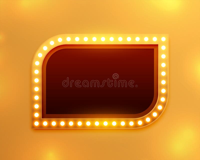 Vintage Style Empty Theater Marquee Billboard Frame Design Stock Vector ...