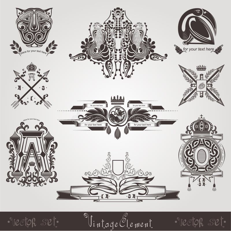 Vintage Style Engraving Element Stock Vector - Illustration of elegance ...