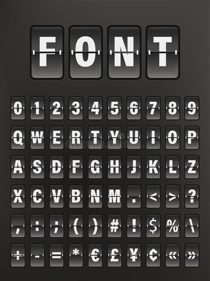 Vintage Style Flipping Scoreboard Lettrs and Numbers Vector Clipart ...