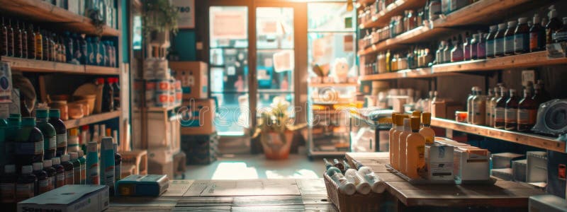 Vintage-style General Store Interior with Natural Light Stock Photo ...