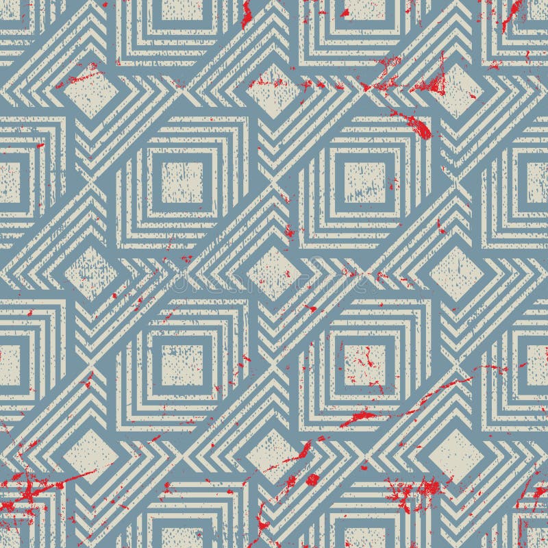 Vintage Style Geometric Seamless Background, Retro Vector Repeat Stock ...