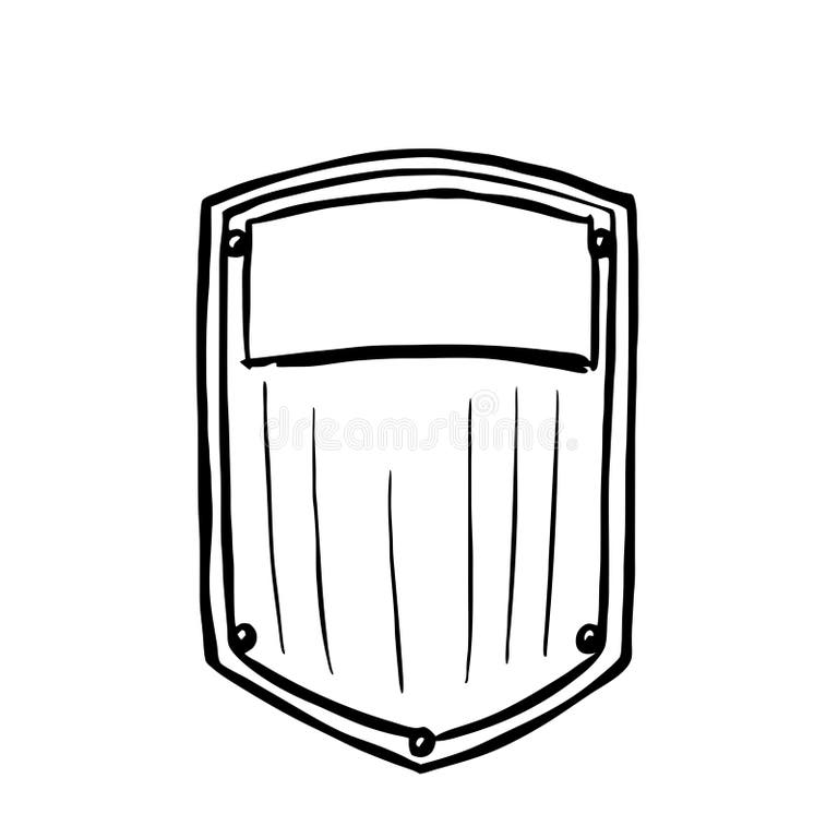 Vintage Style Hand-Drawn Shield Emblem Design for Tattoo and Graphic ...