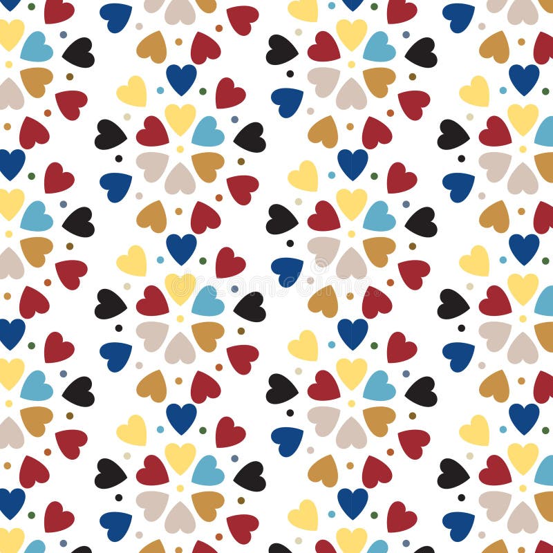 Vintage Style Heart Pattern. Retro 70s Style Stock Vector ...