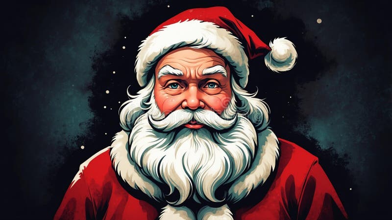 Vintage Style Illustration of Concerned Santa Cl Ai Generated Stock ...