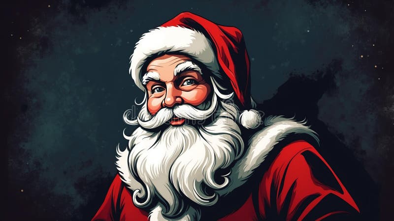 Vintage Style Illustration of Curious Santa Clau Ai Generated Stock ...