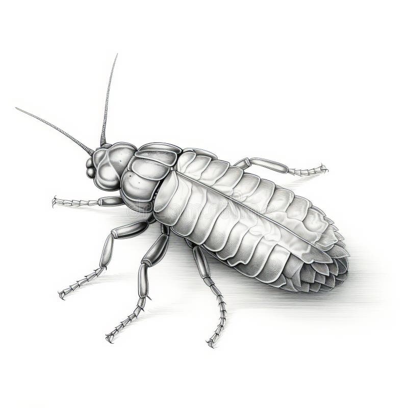 Vintage-style Illustration of Silverfish on White Background Stock ...