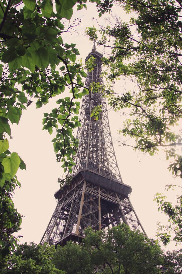 Vintage Style Image of Paris Eiffel Tower. France Stock Image - Image ...