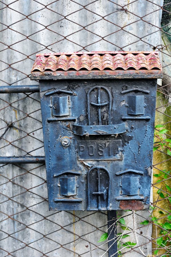 Iron post box stock image. Image of post, facade, culture - 249152233