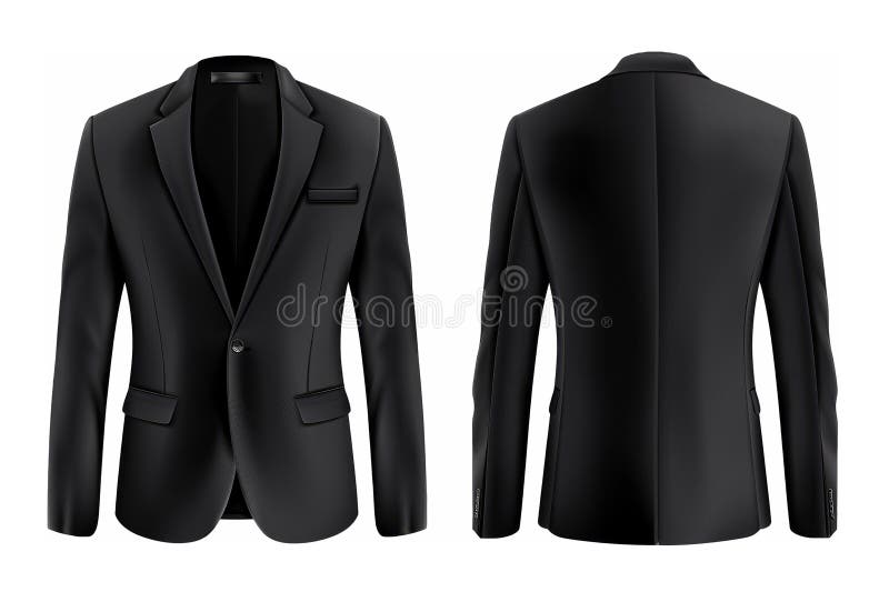 Vintage Style Jacket Mockup Front and Back Isolated on White Background ...