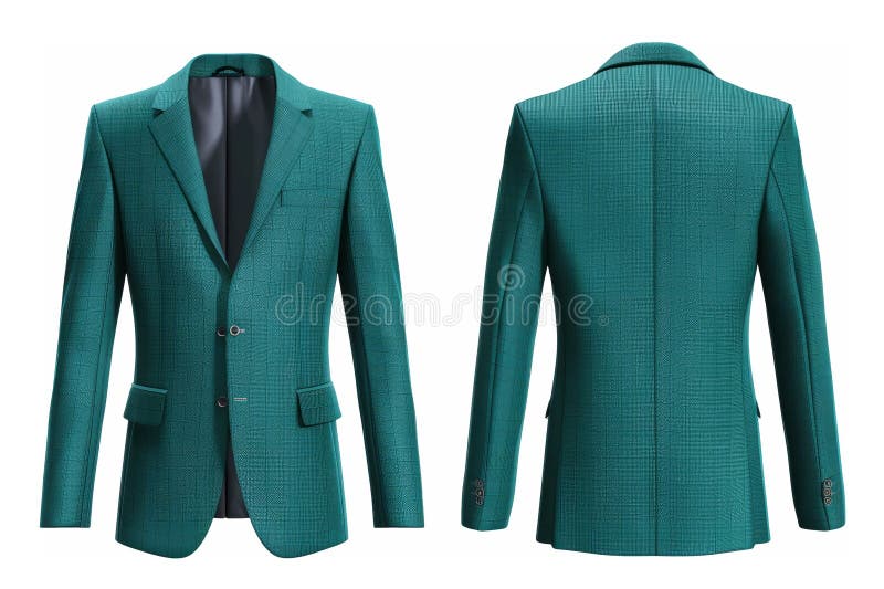 Vintage Style Jacket Mockup Front and Back Isolated on White Background ...