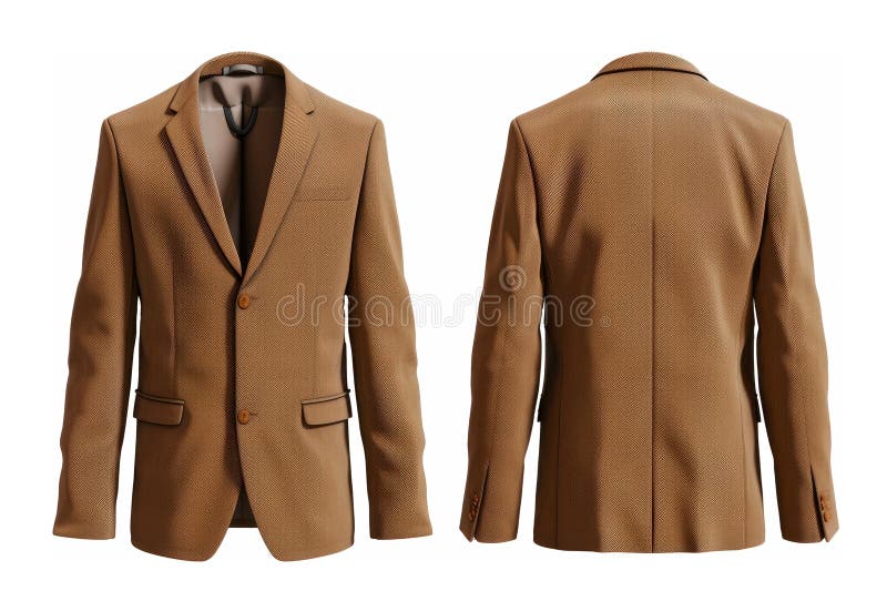 Vintage Style Jacket Mockup Front and Back Isolated on White Background ...