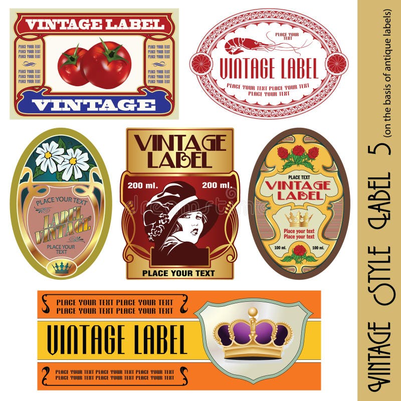 Vintage Labels Collection -Set 18 Stock Vector - Illustration of frame ...