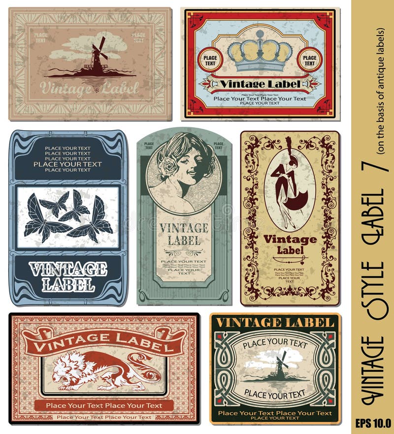 Vintage style label stock vector. Illustration of decorative - 14612953