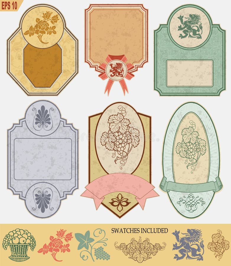 Vintage style labels stock vector. Illustration of frame - 14001027