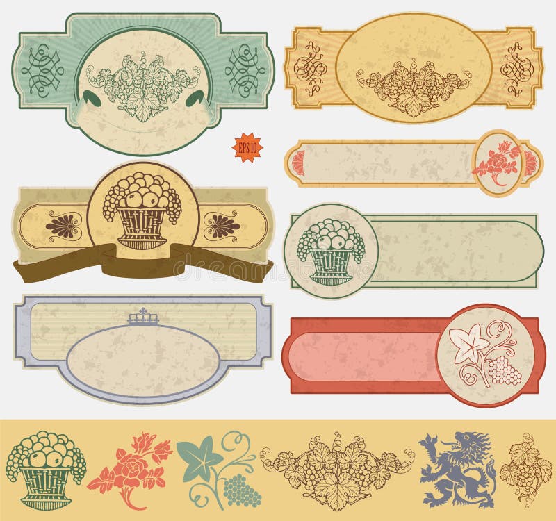 Vintage style labels stock vector. Illustration of packaging - 14001029