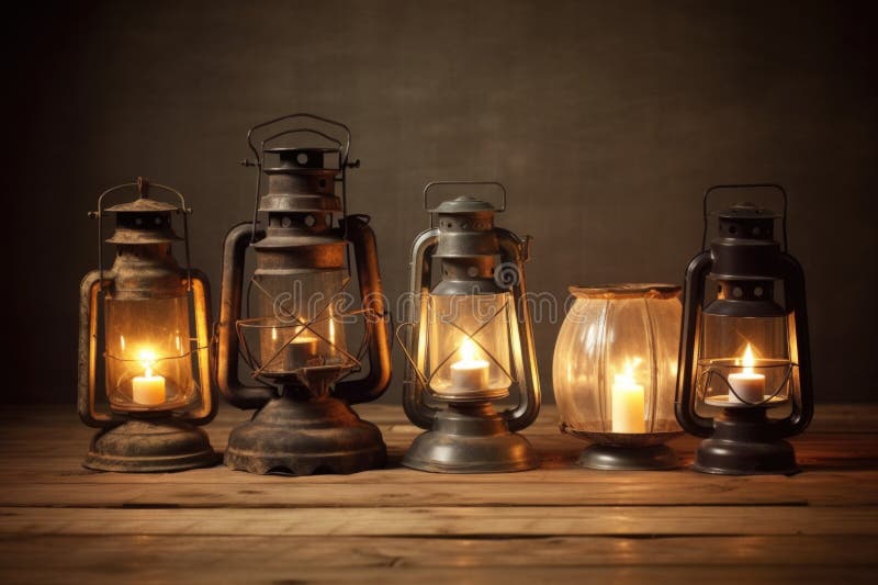 Vintage Style Lanterns with Eerie Lighting Stock Photo - Image of style ...