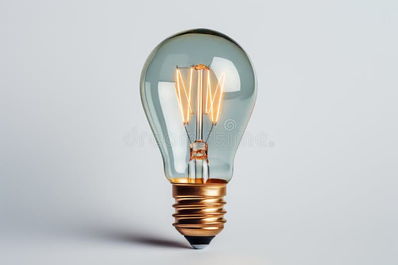 Vintage-Style LED Light Bulb on a Gray Background. Energy Efficient ...