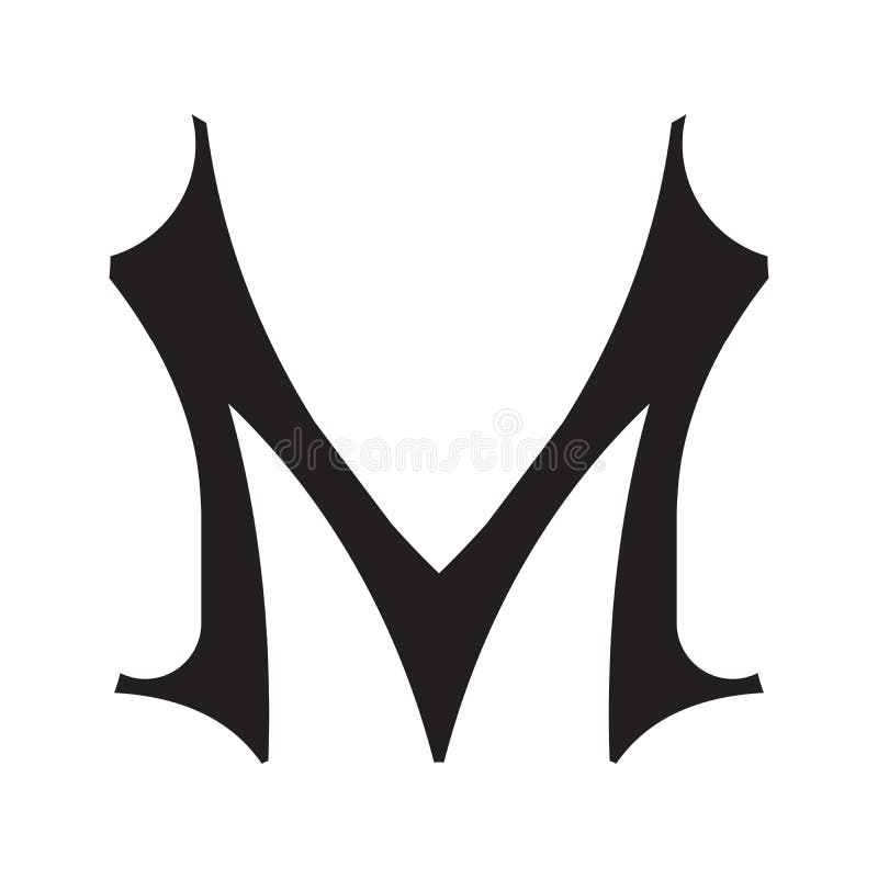 The vintage style letter M stock vector. Illustration of floral - 81983736