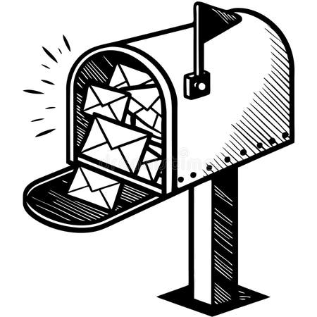 Vintage Style Mailbox Overflowing with Letters and Envelopes Ideal for ...