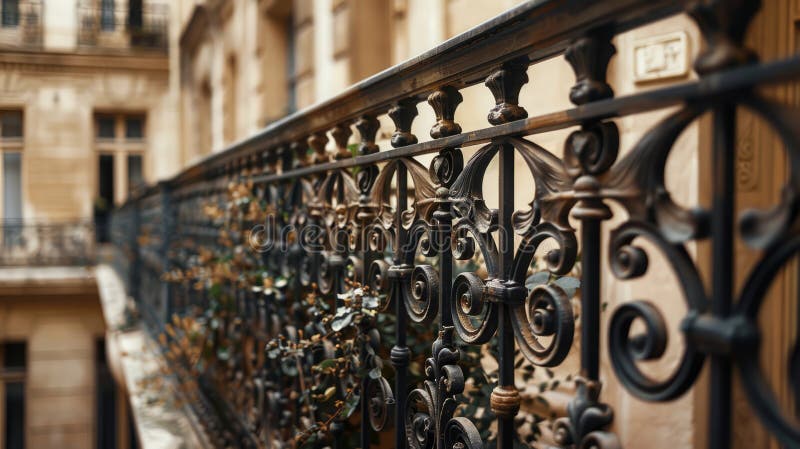 Vintage Style Metal Balcony Railing. Stock Photo - Image of residential ...
