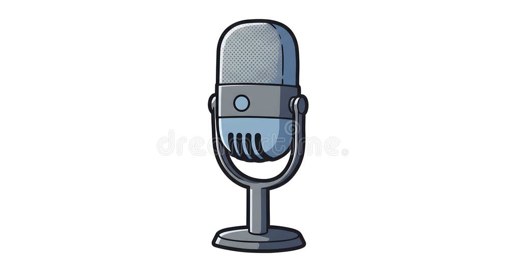 Vintage Style Microphone Illustration Icon Stock Illustration ...