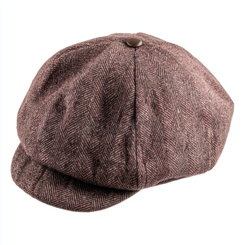 Vintage Style Newsboy Cap in Herringbone Pattern Stock Illustration ...