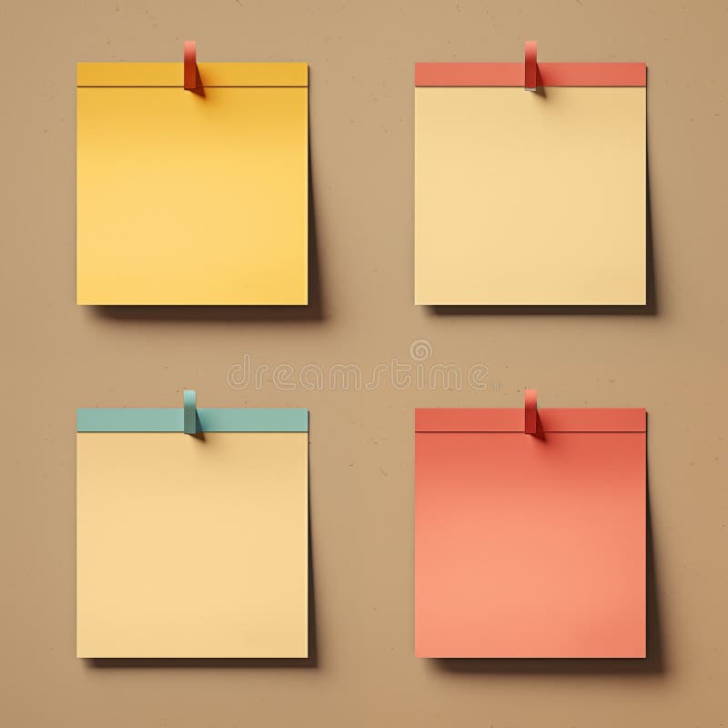 Digital Painting Collection Set of Vintage Note Paper. Stock ...