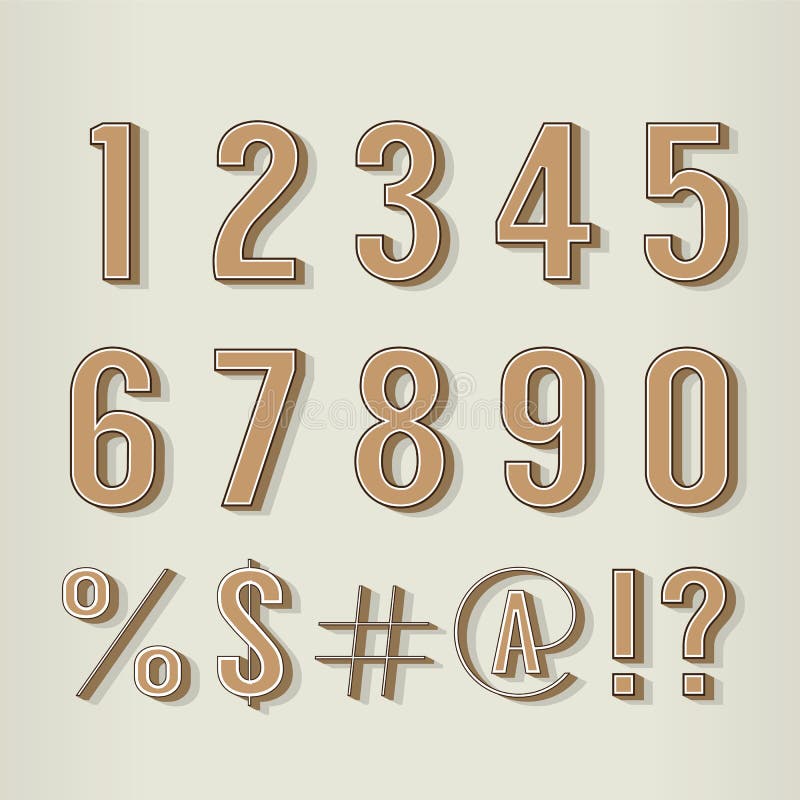 Set of Vintage Numbers stock vector. Illustration of rough - 38920608