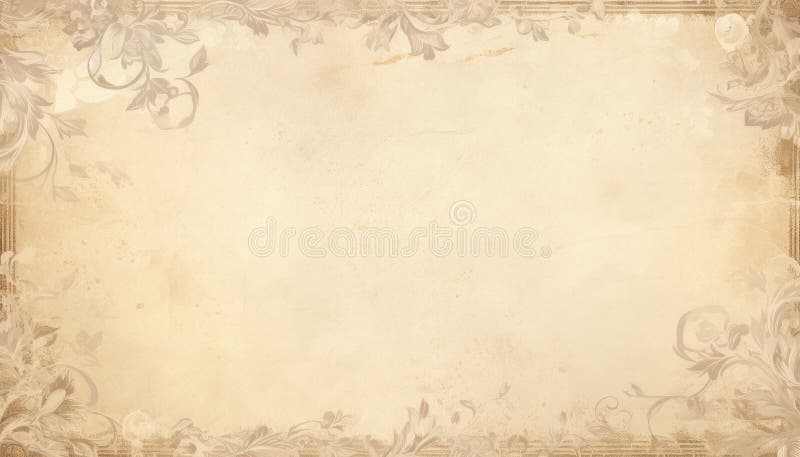 Vintage Style Parchment Texture Background with , Decorative Floral ...