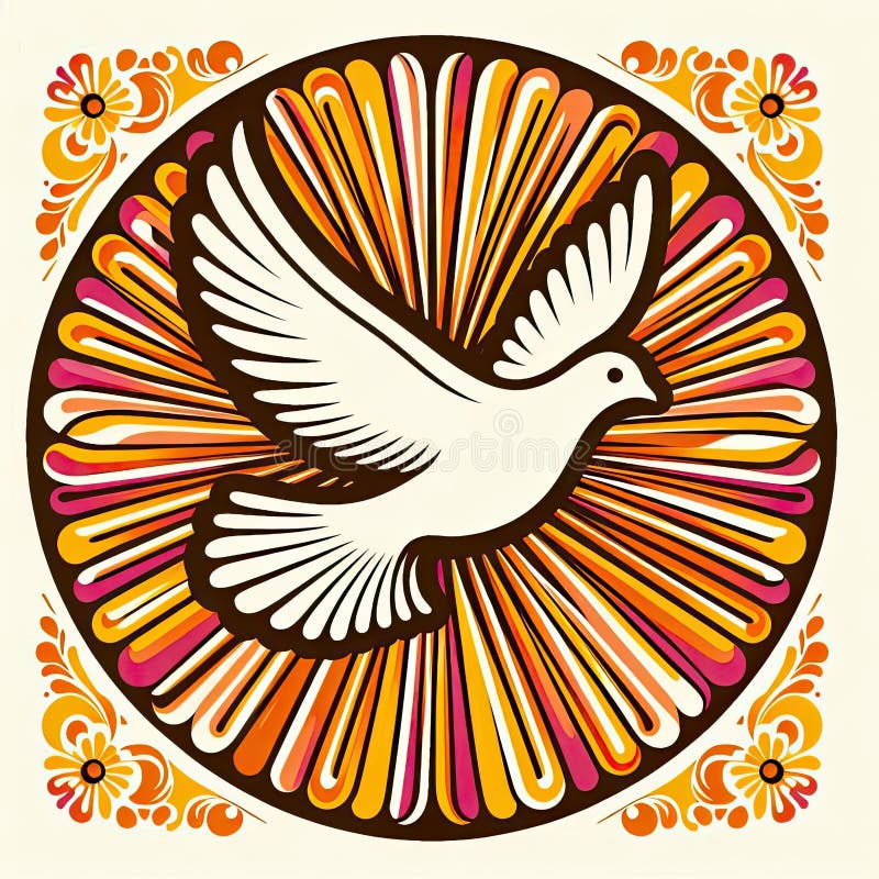 Vintage Style Peace Dove Poster Art Stock Illustration - Illustration ...