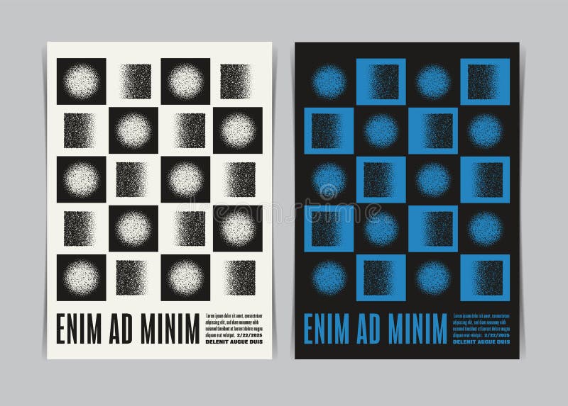 Vintage Style Poster Design Template with Geometric Shapes with Stipple ...