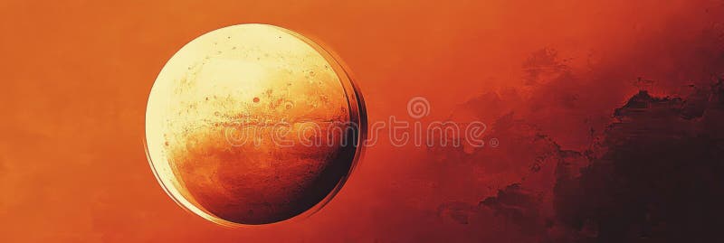 Retro Mars Poster with Vibrant Colors and Minimalist Design Showcasing ...