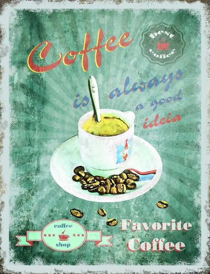 Vintage Style Poster for Interior Decor Stock Illustration ...