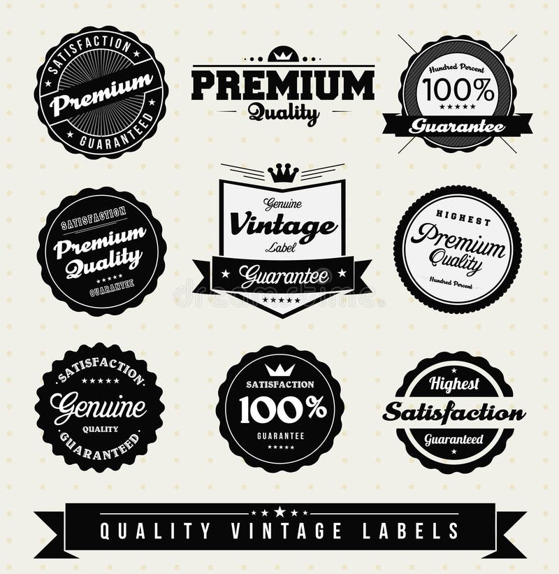 Premium Quality Labels stock vector. Illustration of retro - 27052114