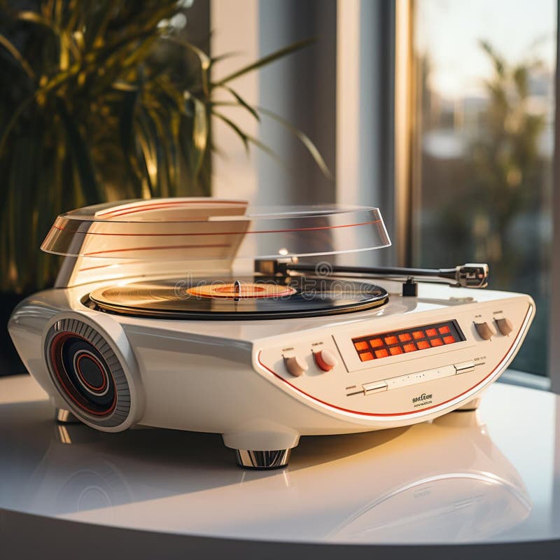 Vintage-style Record Player Sitting Atop a Table in a Homely Setting ...