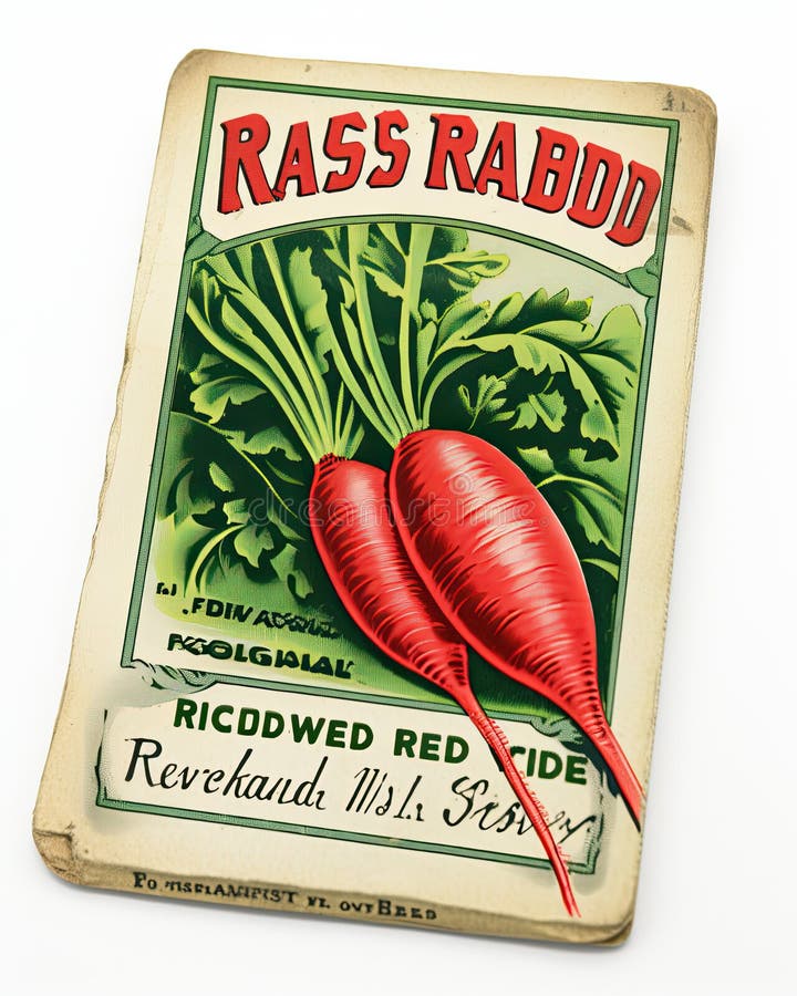 Vintage Style Red Seed Packet Stock Illustration - Illustration of ...