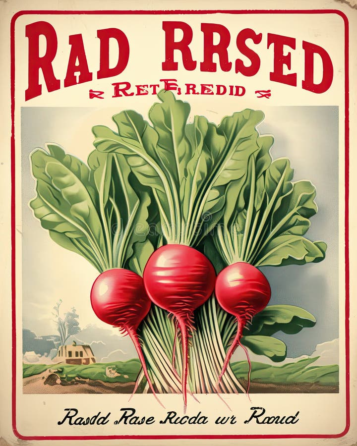 Vintage Style Red Seed Packet Stock Illustration - Illustration of ...