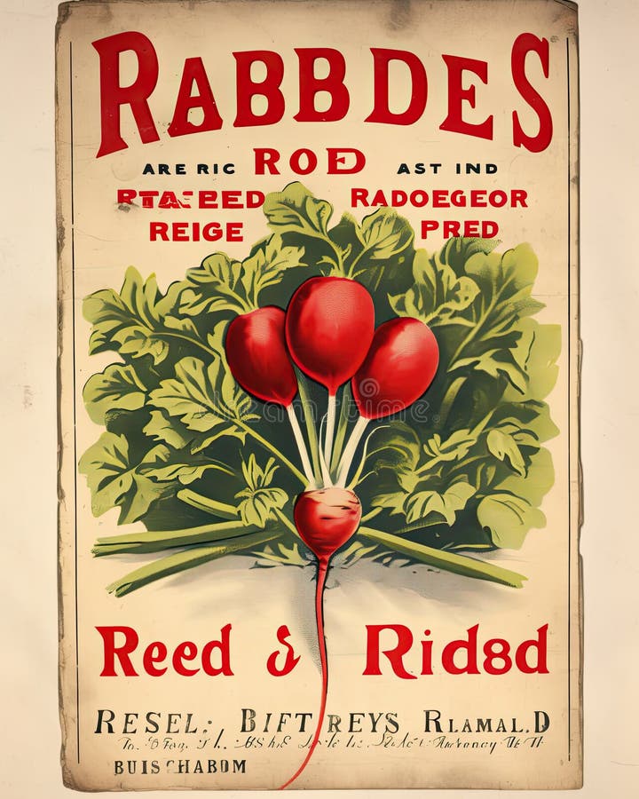 Vintage Style Red Seed Packet Stock Illustration - Illustration of ...