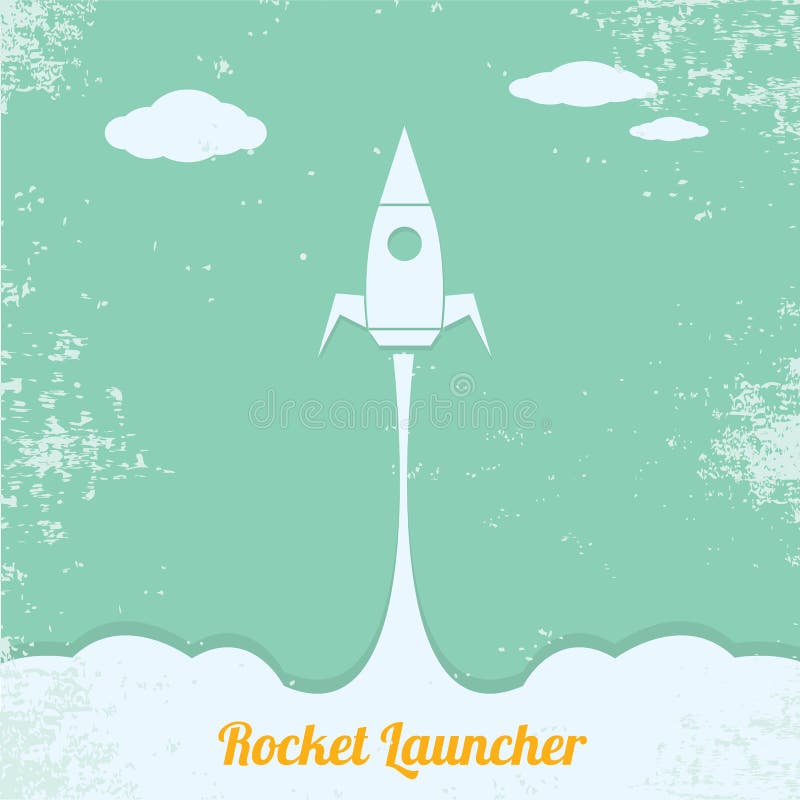 Vintage Style Retro Poster of Rocket Launcher. Stock Vector ...