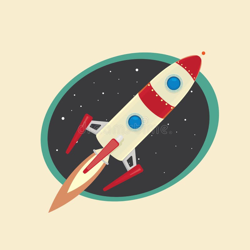 Vintage Style Retro Poster of Space Rocket Stock Vector - Illustration of future, cosmos: 41191057