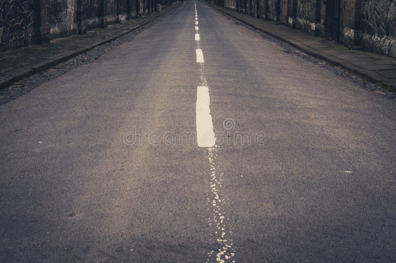 Vintage Style Road, Empty Street Lane Stock Photo - Image of cityscape ...