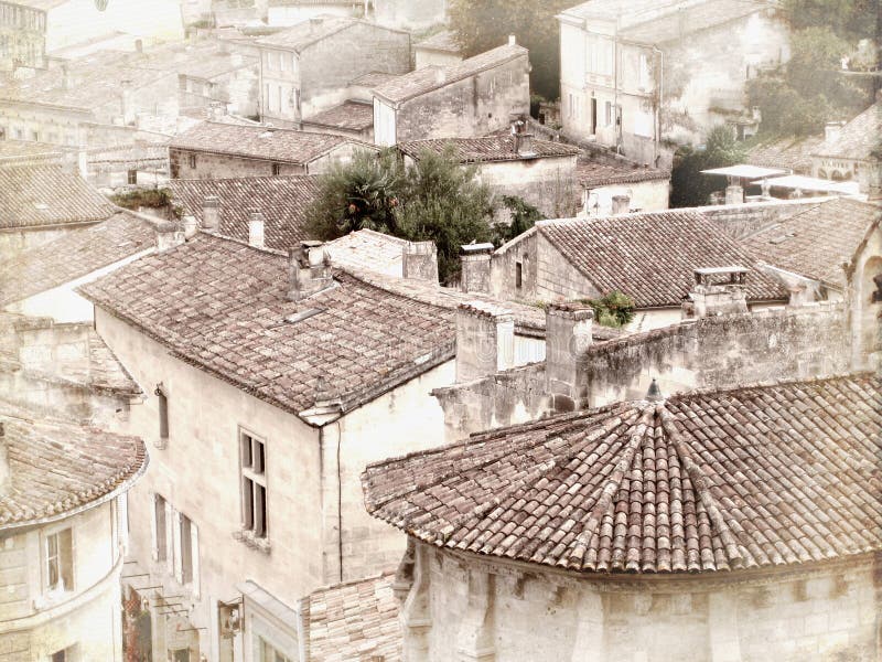 Vintage Style Rooftops in France Stock Photo - Image of high ...