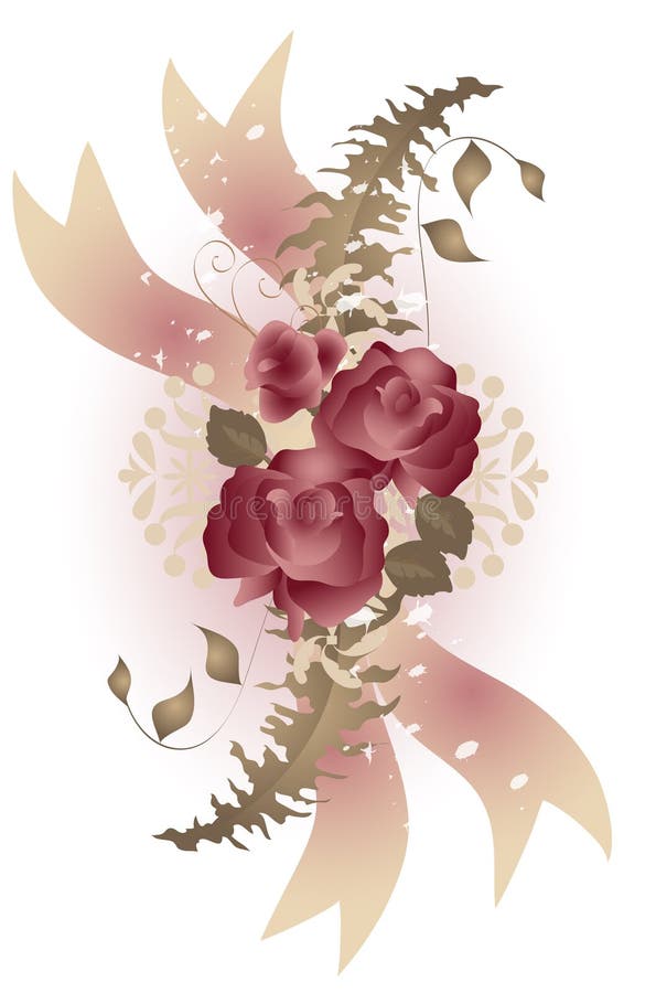 Vintage Style Rose Swag stock illustration. Illustration of flowers ...