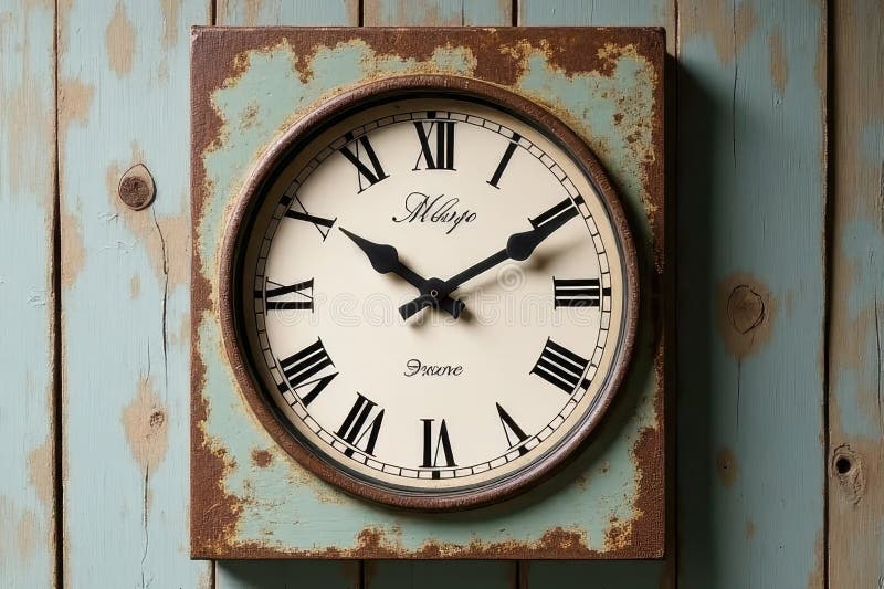 Vintage Style Shabby Chic Wall Clock Stock Illustration - Illustration ...