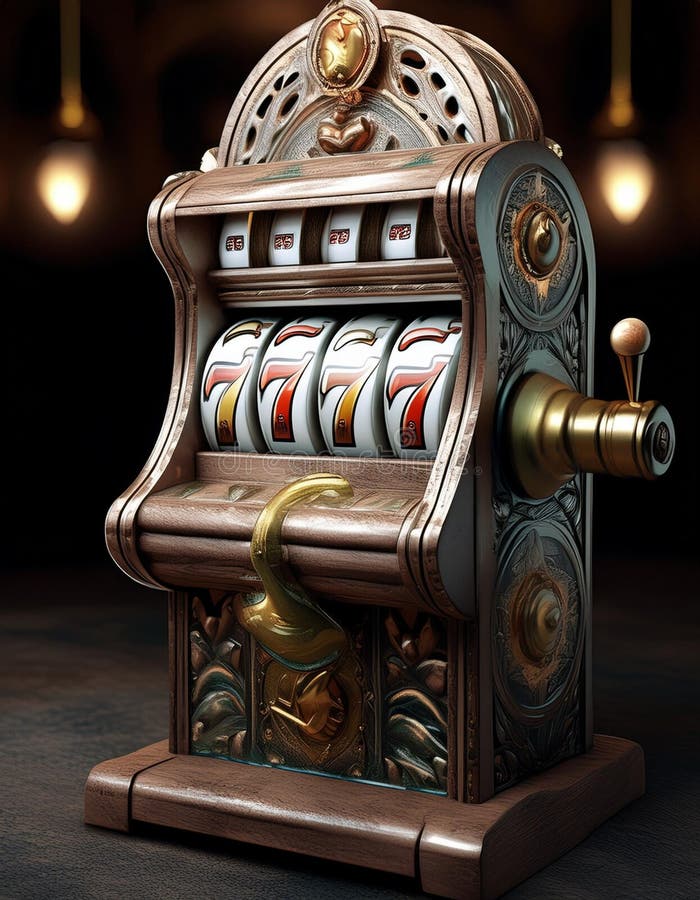 Vintage style slot machine stock illustration. Illustration of ...