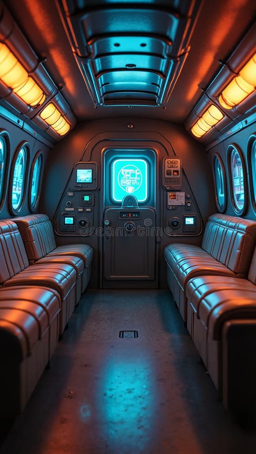 A Vintage-style Space Capsule with Sleek Metallic Surfaces Stock ...