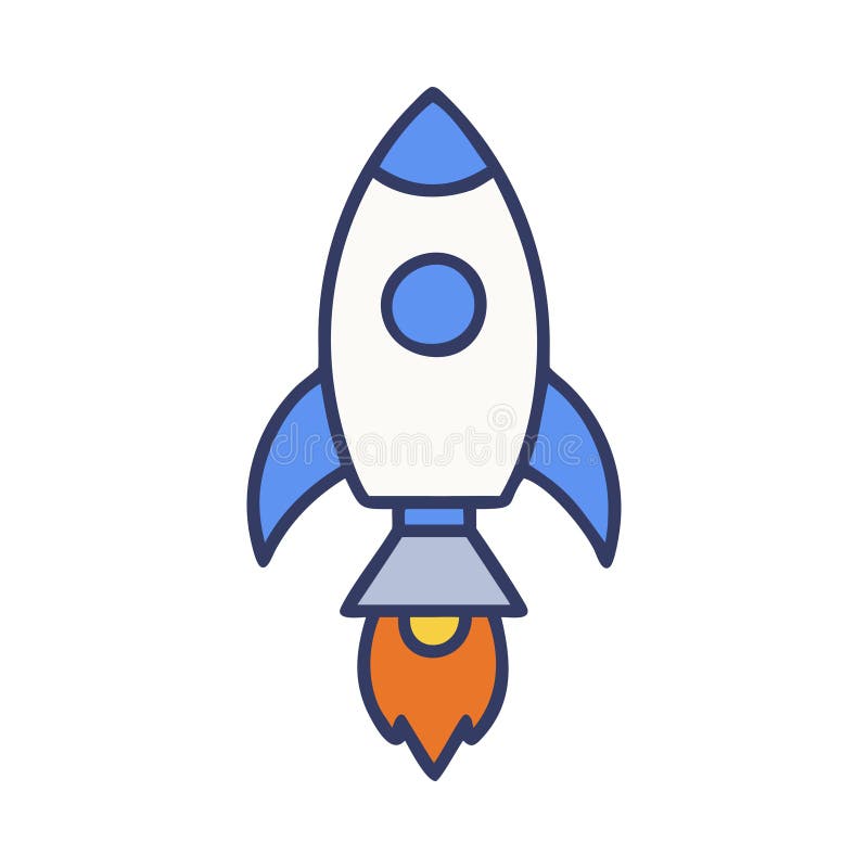 Classic Space Rocket Launching To Outer Space Illustration Stock Vector ...